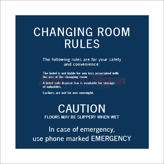 Changing Room Sign Changing Room Sign